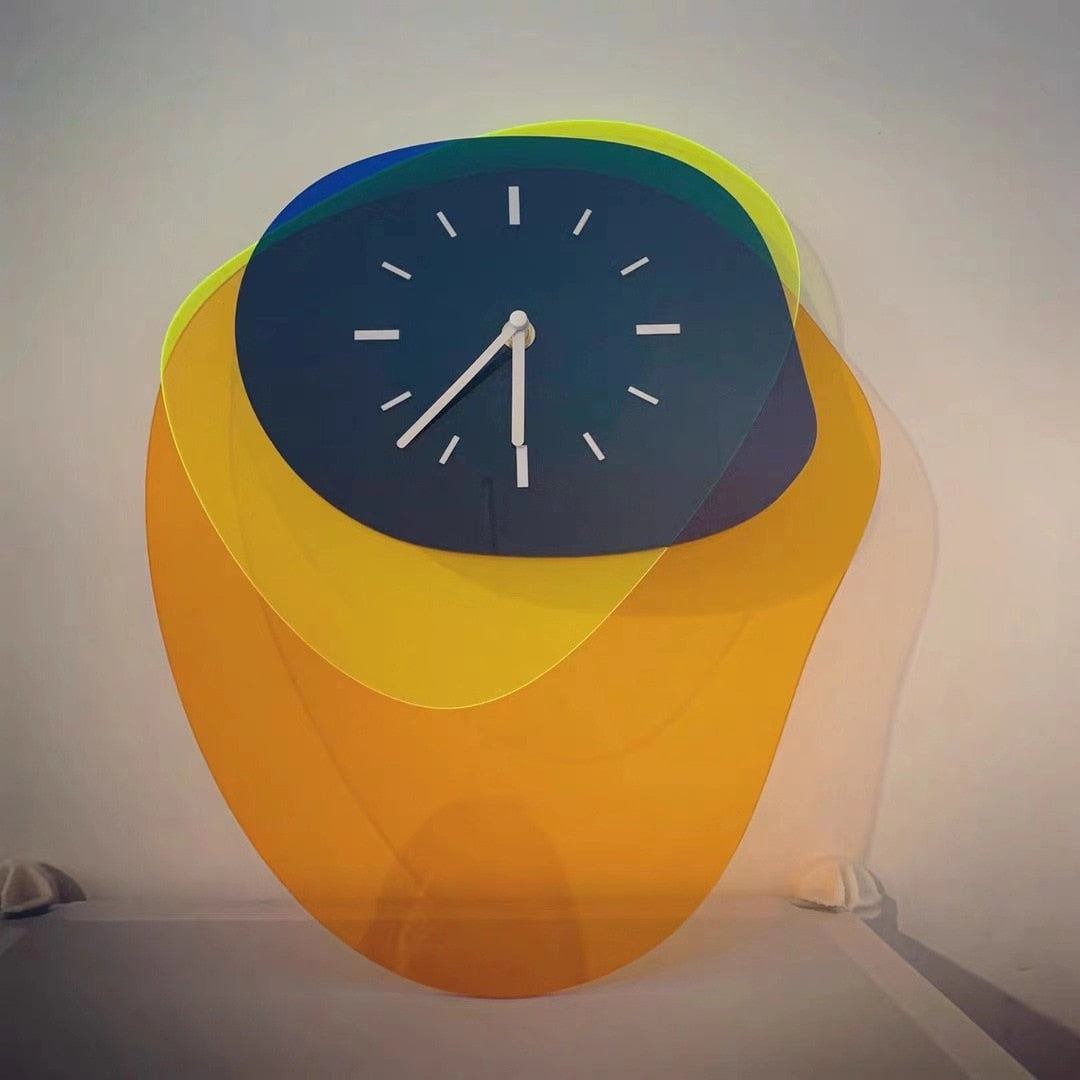Postmodern Surreal Wall Clock – Moss and Fog